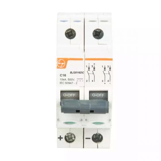 EXORA MCB 10A DP 500V DC 10kA C Curve | L&T - myelectric.in