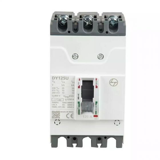 DY125U MCCB 125A 3P 415V AC 10kA Thermal Magnetic 50/60 Hz with ...